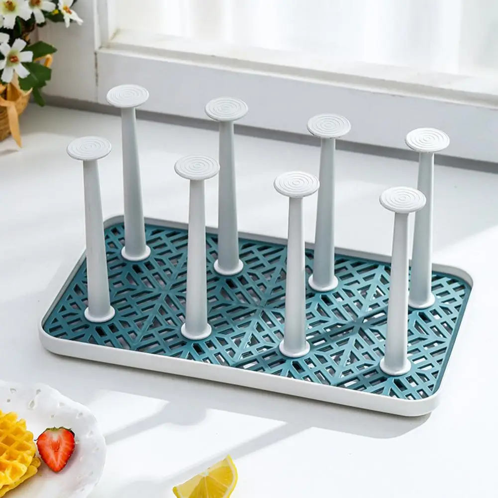 Detachable-Cup-Drain-Rack-Bottle-Dish-Drying-Shelf-Dust-proof-Glass-Cup ...