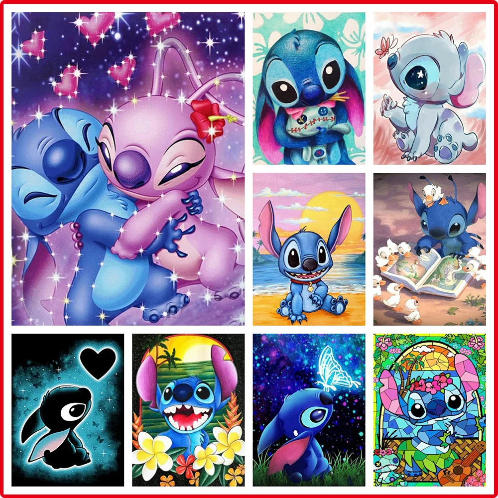 Disney-Embroidery-Kits-Cross-Stitch-Lilo-Stitch-White-Canvas-Cartoon ...