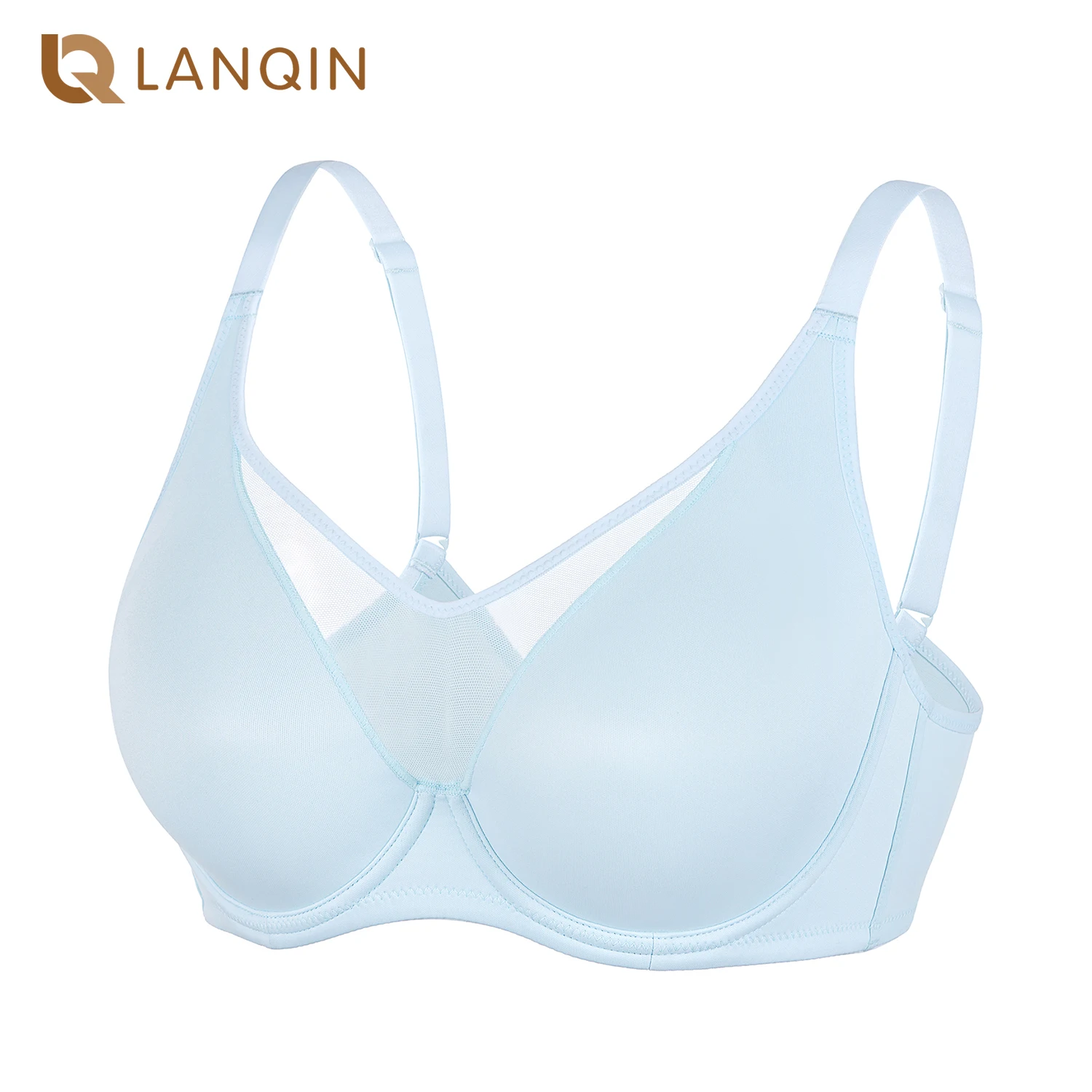 Women-s-Minimizer-Full-Coverage-Sheer-Bra-Plus-Size-Mesh-Lace-Unlined ...