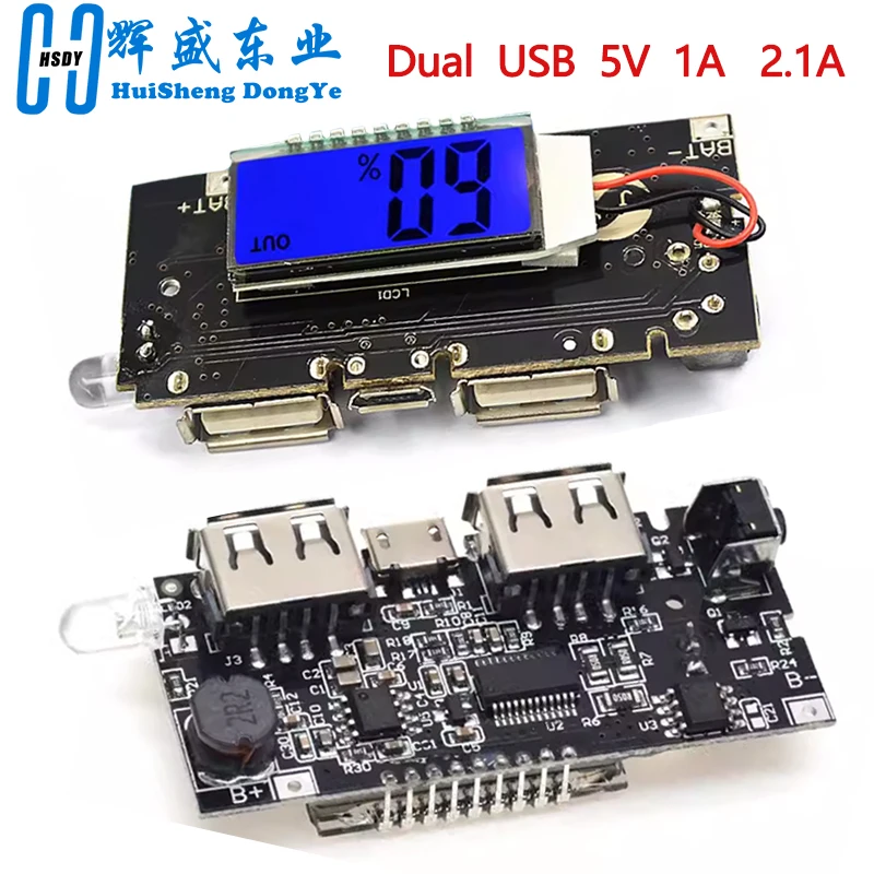 Dual USB 5V 1A 2.1A Mobile Power Bank 18650 Battery Charger PCB Power Module Accessories For ...
