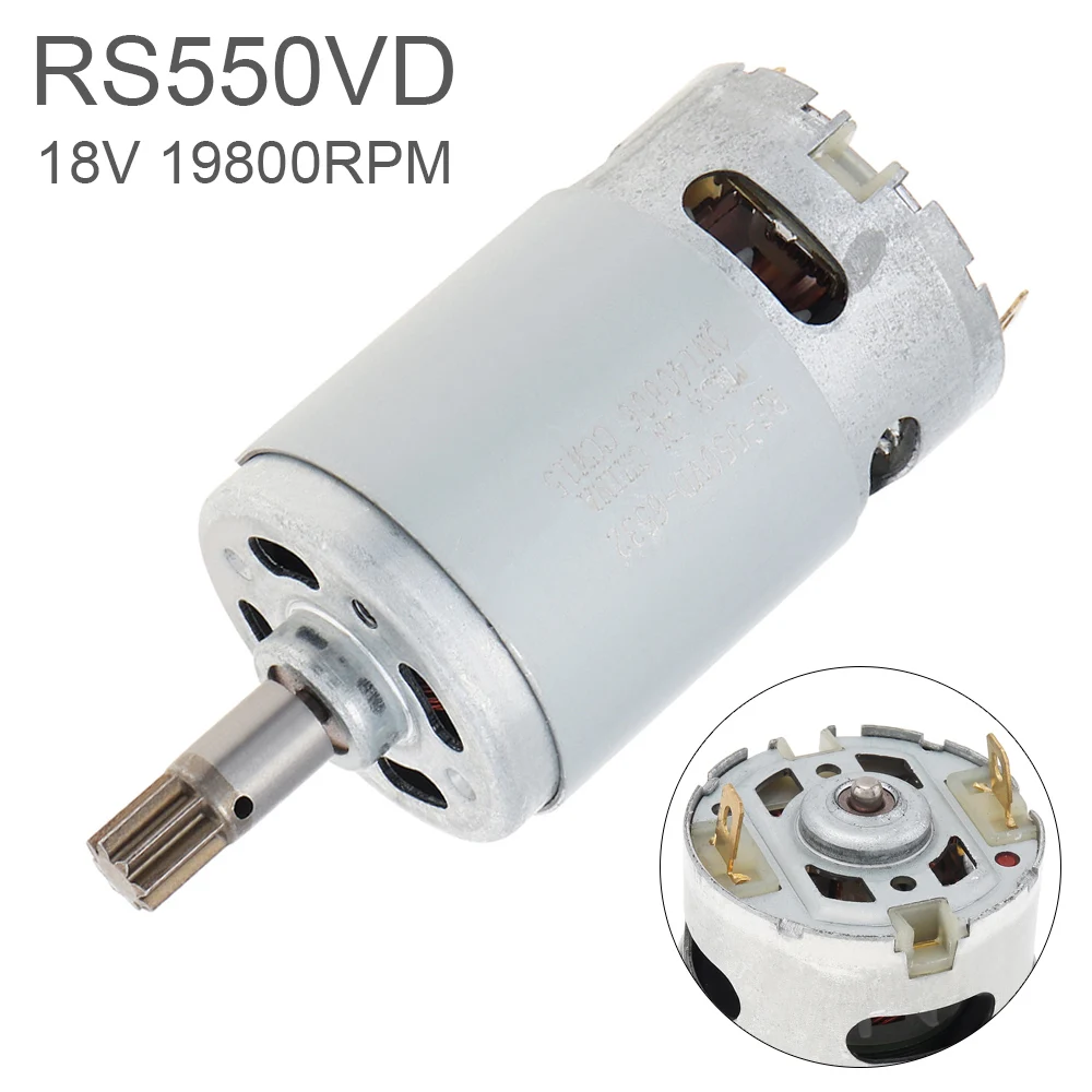 8 Teeth RS550 DC Motor 16.8-20V 19800RPM Electric Tools Motor for WU390 WX390 WX390.1 WX390.31 ...
