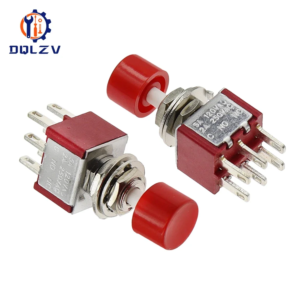 5PCS-10PCS-PS-202-Mini-6mm-6Pin-SPDT-DPDT-Momentary-Push-Button-Switch ...