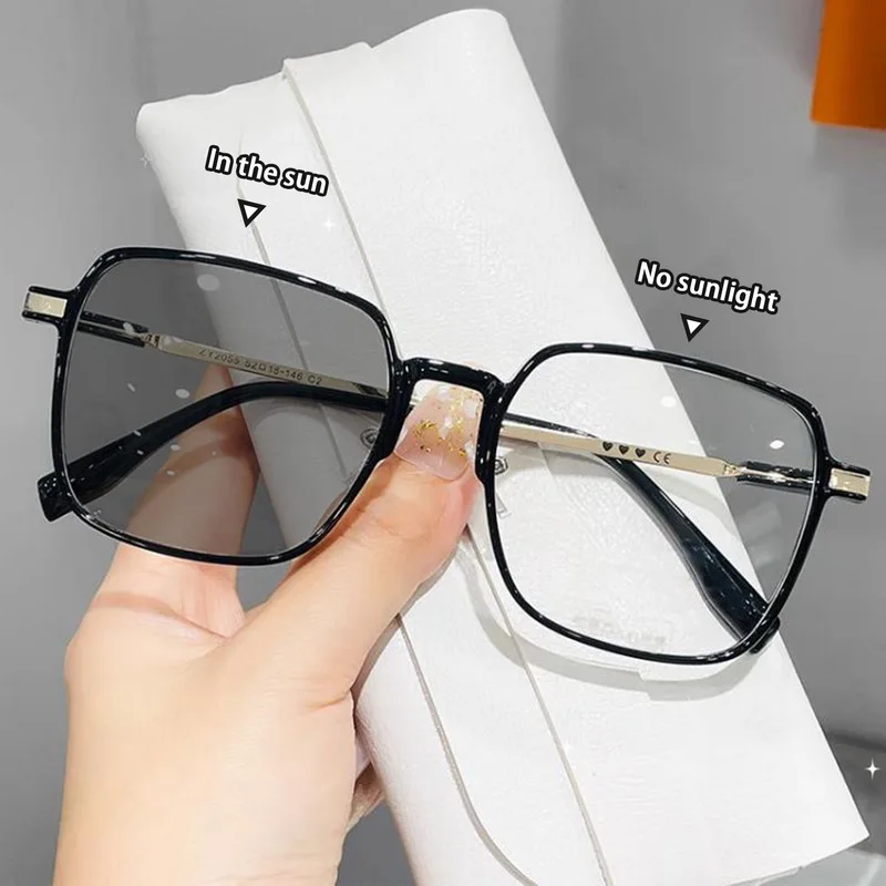 Fashion-Photochromic-Anti-Blue-Light-Glasses-Big-Square-Color-Change ...