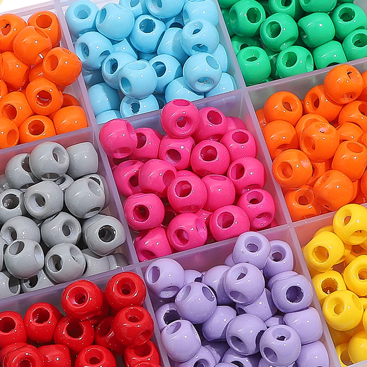 5pcs acrylic solid colored small four-way hole beads, loose beads ...