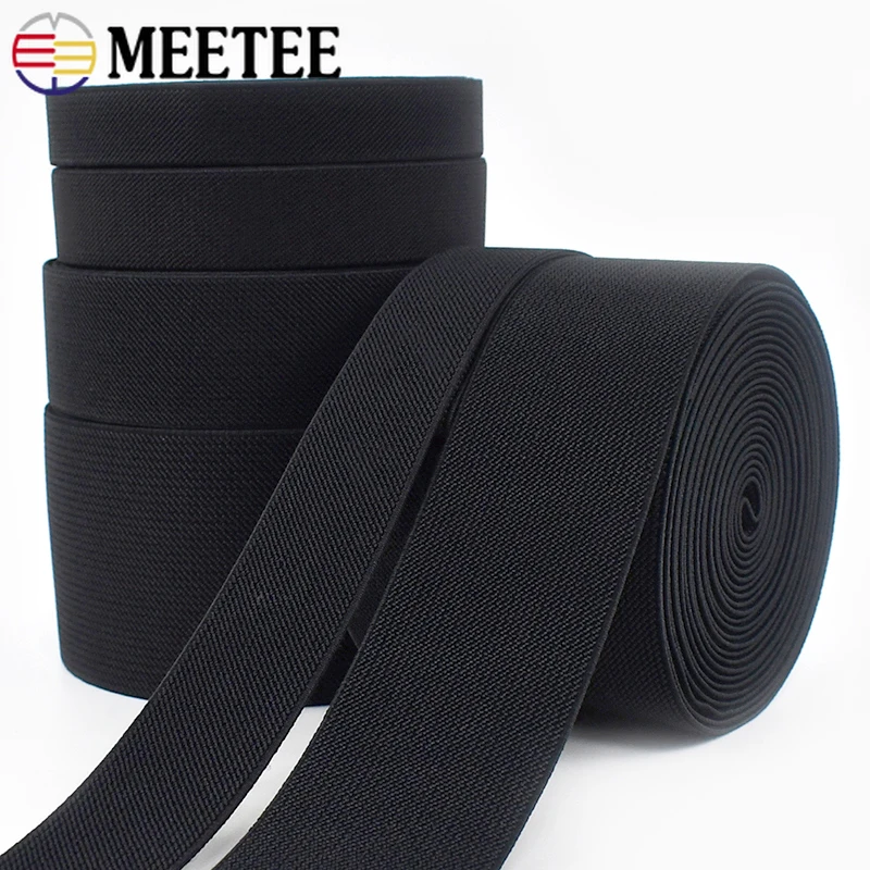 1-2-5Meters-Meetee-20-70mm-Black-Elastic-Bands-Nylon-Webbing-Rubber ...