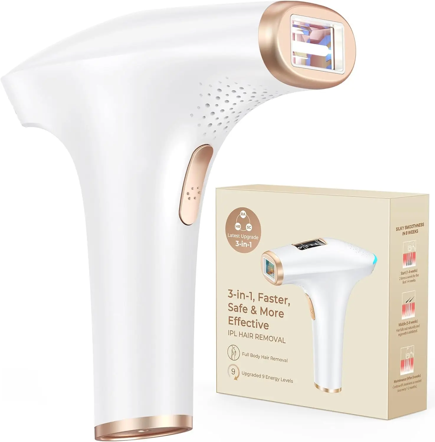 999900 Flashes IPL Hair Removal Safe Permanent Painless Epilator Face ...