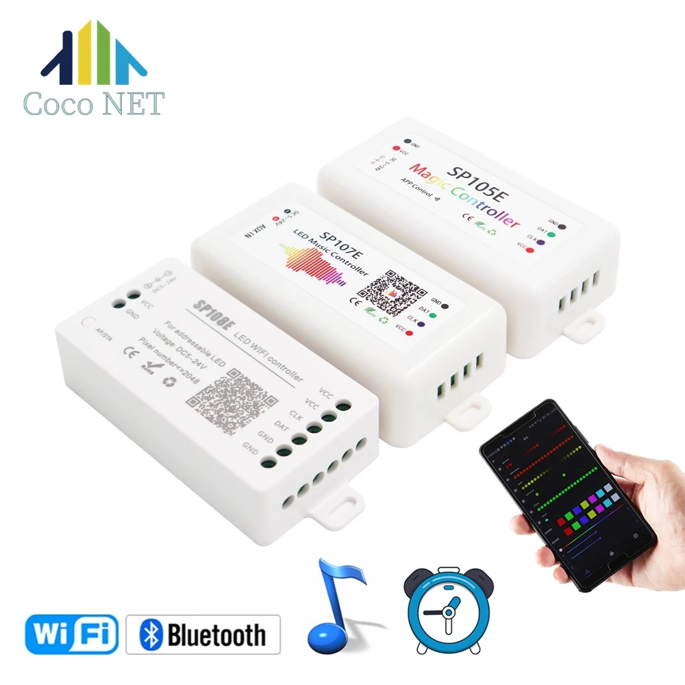 WS2812B-WS2811-Led-Strip-Pixel-Controller-Bluetooth-Wifi-SP-Series ...