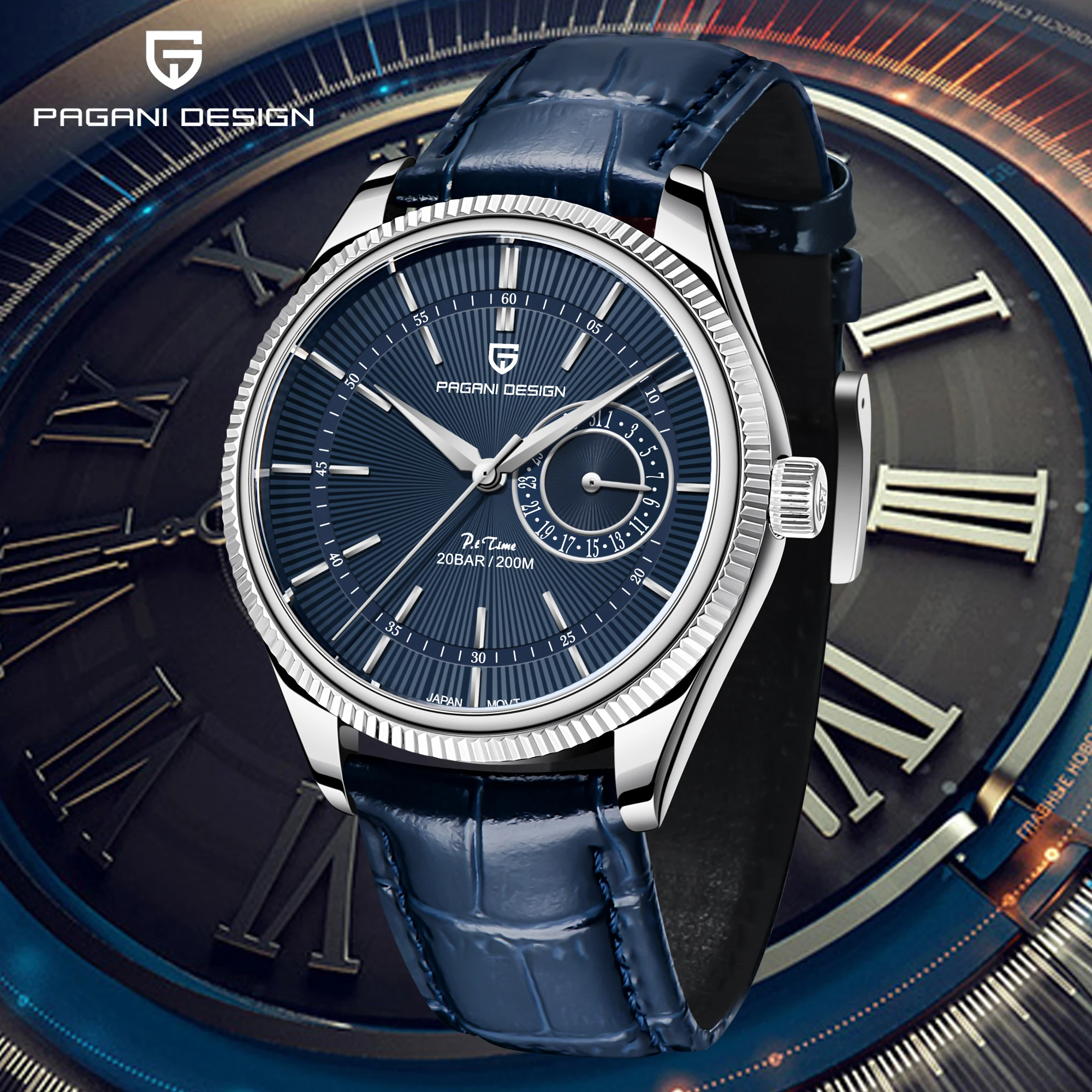 PAGANI Design Reloj analógico de acero inoxidable para Hombre ...