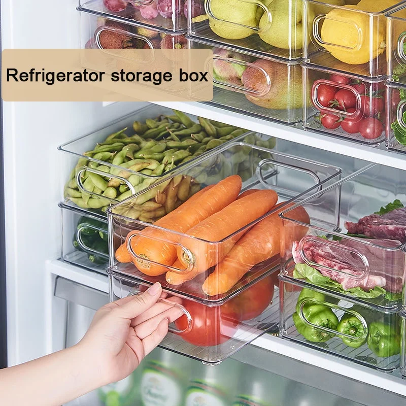 Transparent-Refrigerator-Home-Kitchen-Tool-Storage-Box-Hand-Held ...