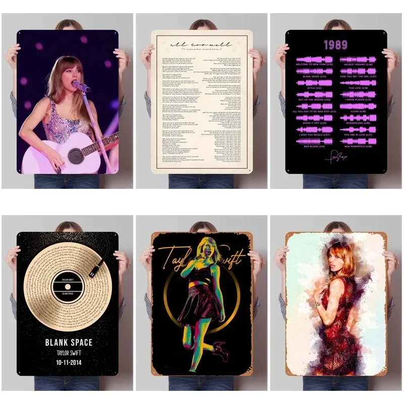 T-Taylor Swift Metal Signs Rock Music Posters Art of Murals Retro ...