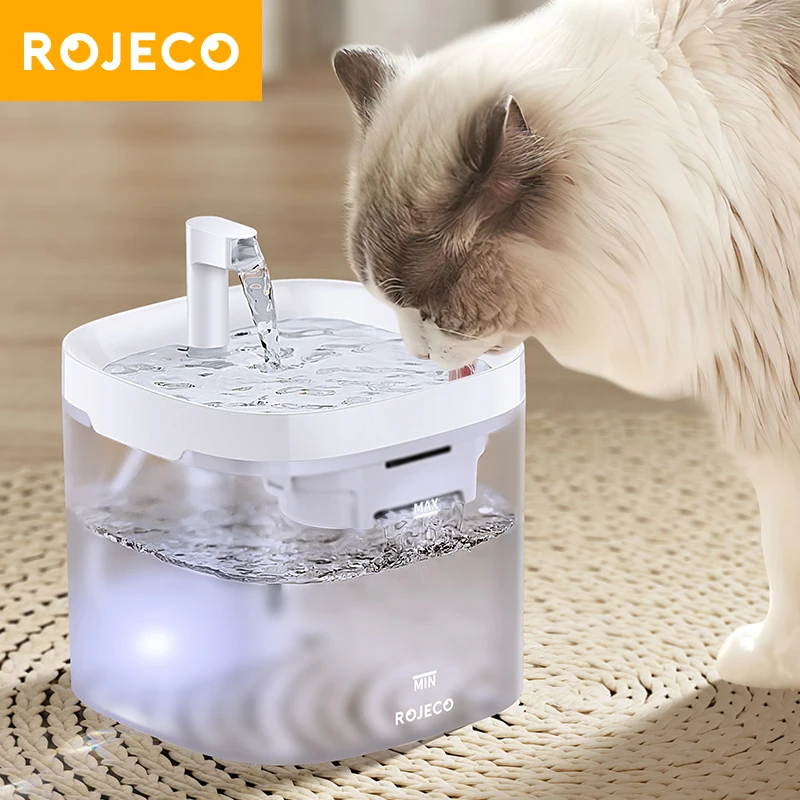 ROJECO-Transparent-Cat-Water-Fountain-Automatic-Pet-Water-Dispenser-for ...