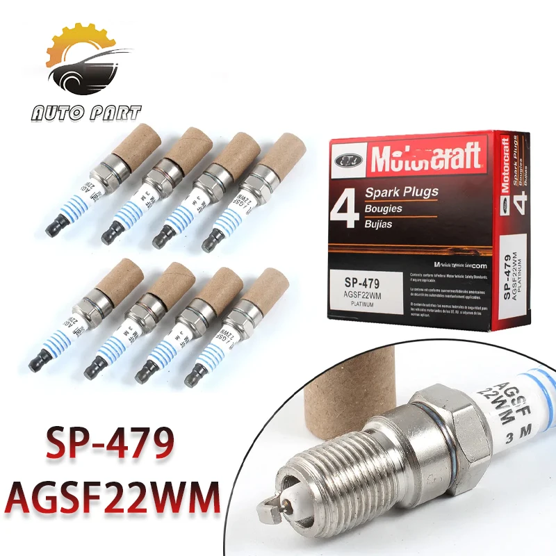 4-8PCS-SP-479-AGSF22WM-Platinum-Spark-Plug-For-Ford-E-150-F-150-Lincoln ...
