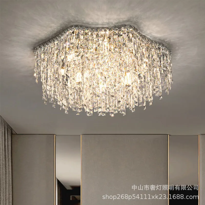 luxury crystal living room ceiling light simple modern warm room master ...