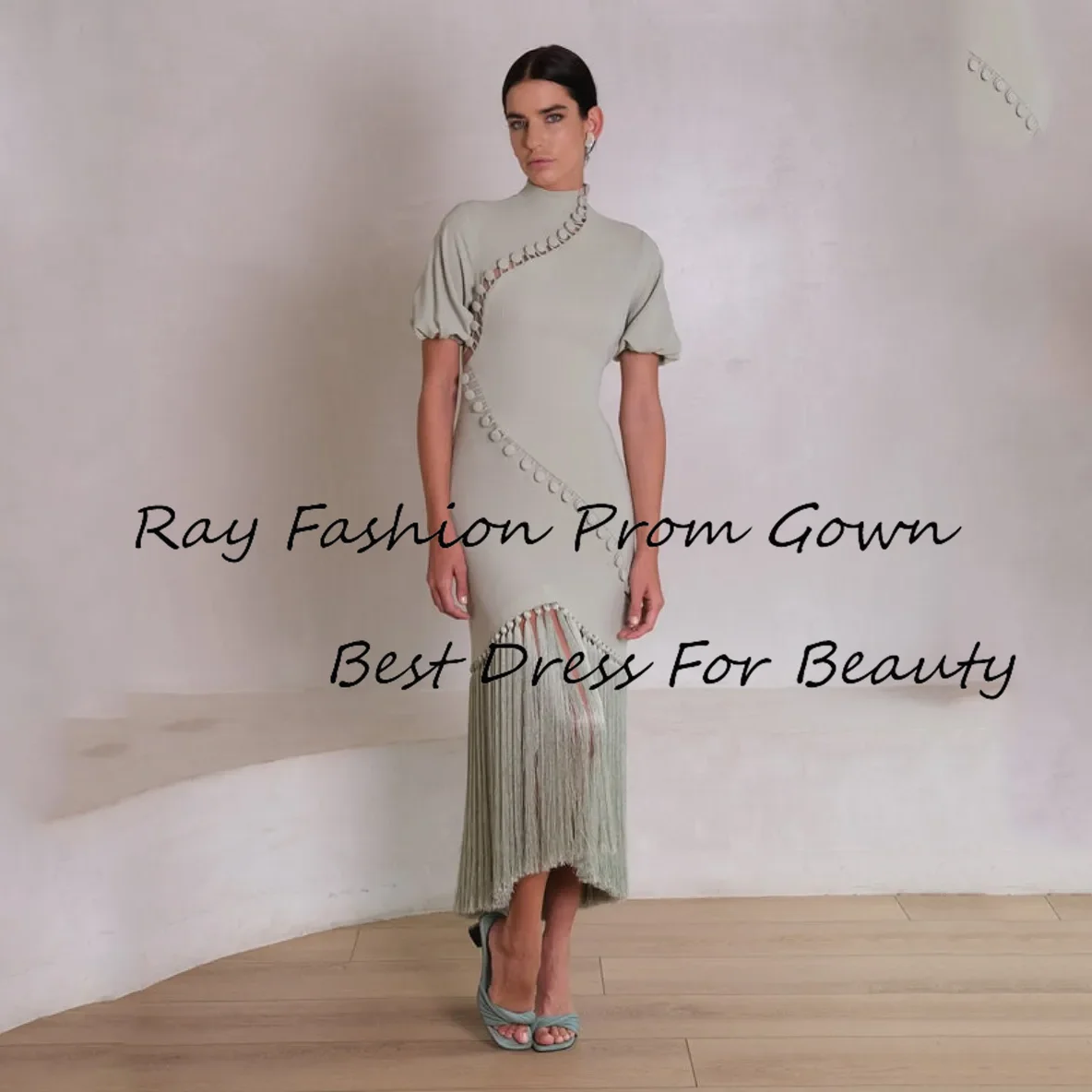 Ray-Fashion-High-Collar-Prom-Dresses-Saudi-Arabia-With-Buttons-Tassels ...