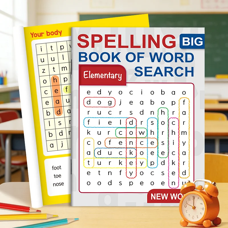 32 Pages, Spelling Game Treasure Hunt Book, Word Spelling Book for ...