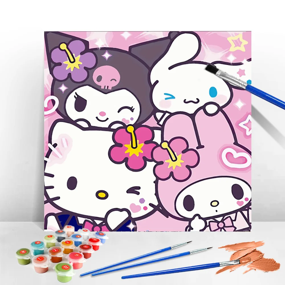 Sanrio-New-Arrivals-Paint-By-Numbers-On-Canvas-Kuromi-Unique-Gift-Art ...