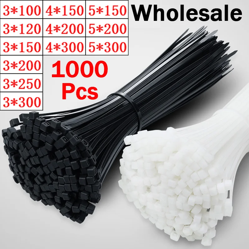 1000-St-ck-selbstsicher-nder-Kunststoff-Nylon-Kabelbinder-wei-schwarz-3 ...