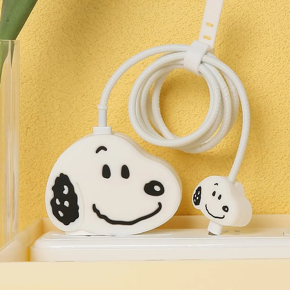 Miniso-Snoopy-4Pcs-Set-Cable-Winder-Charger-Cover-for-iPhone-iPad-18W ...