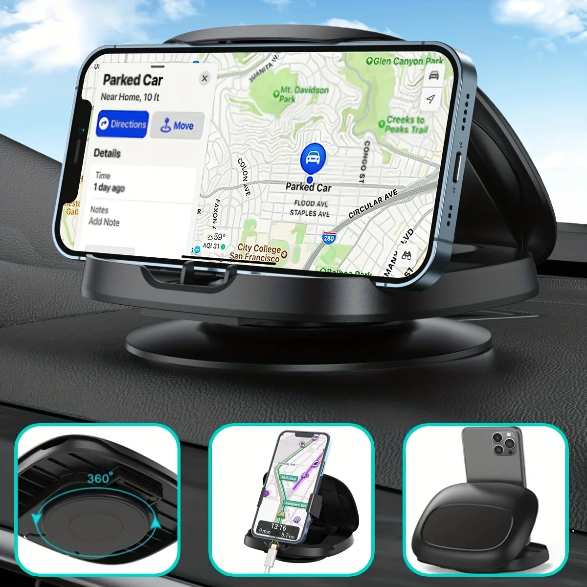 Universal-Car-Phone-Holder-Upgraded-Multifunctional-360-Rotating-Car ...