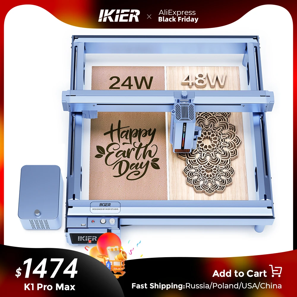New-iKier-K1-Pro-Max-48W-24W-Power-Switching-Laser-Engraving-Machine ...