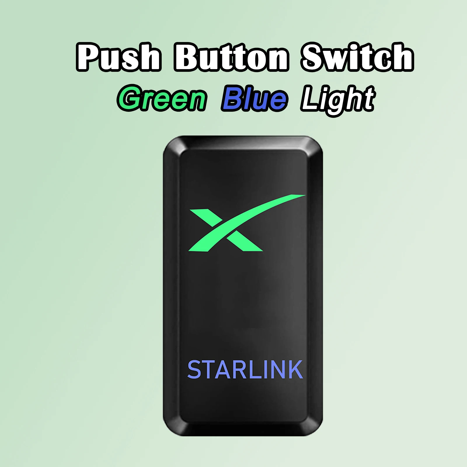 12V Starlink Green&Blue Light Button Push On Off SPST Switch for Toyota ...