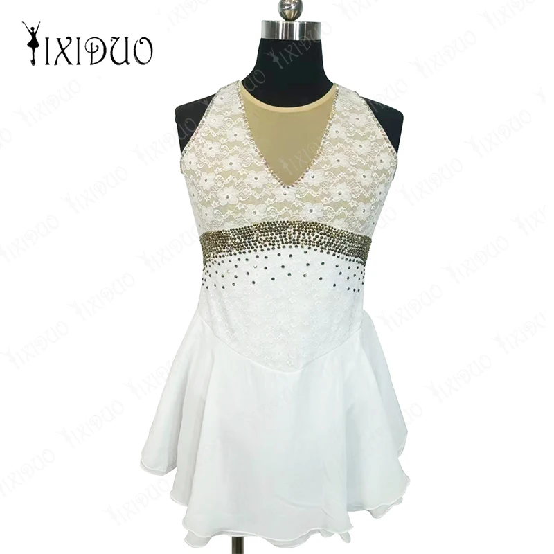 Womens-Sleeveless-Gymnastics-Skirted-Leotard-Shiny-Rhinestones-Ballet ...