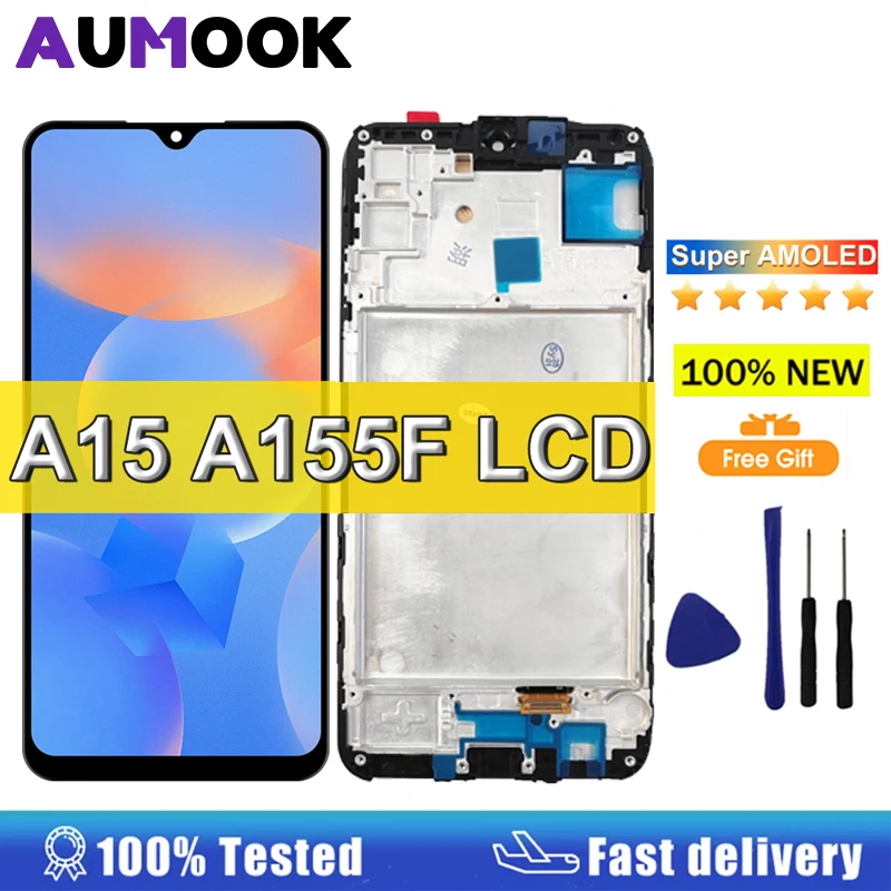 6.5"AMOLED LCD For Samsung A15 4G A155F LCD Display Touch Screen ...