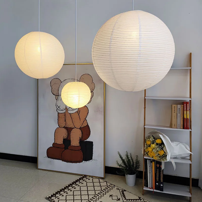 Wabi-Sabi-Wind-Pendant-Lights-LED-Akari-Rice-Paper-Hanging-Lamp-for ...