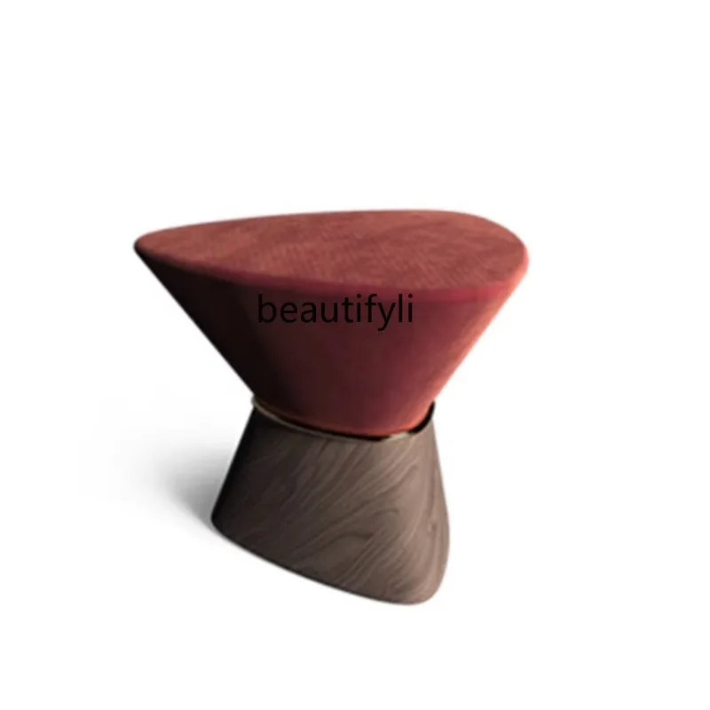 High-End-Italian-Minimalist-Bedroom-Makeup-Stool-Light-Luxury-Fleece ...
