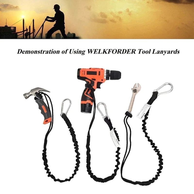 Bungee-Tether-Tool-Lanyard-With-Screw-Locking-Carabiner-Anti-Falling ...