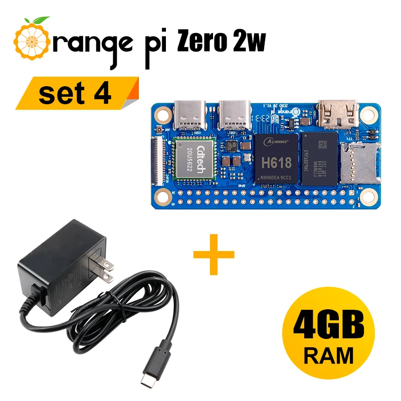 Orange-Pi-Zero-2W-Power-Supply-4GB-RAM-Development-Board-Allwinner-H618 ...