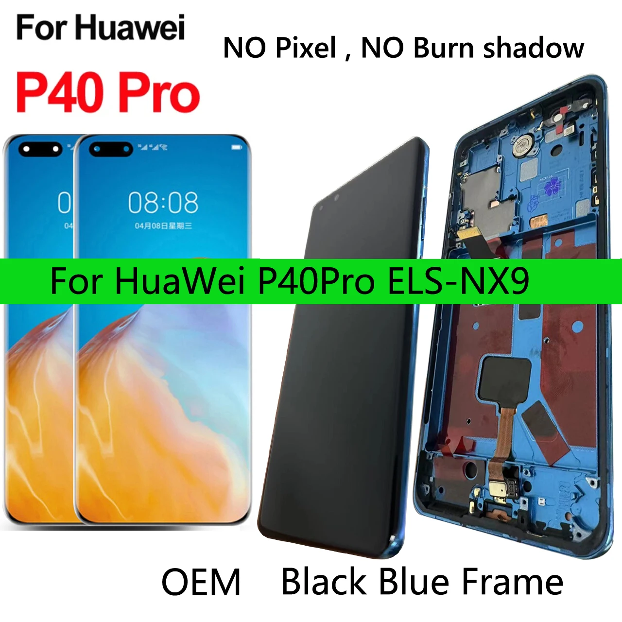 NEW OEM LCD Display Pantalla Replacement For Huawei P40 pro P40Pro ELS-NX9 N04 AN00 Digitizer ...