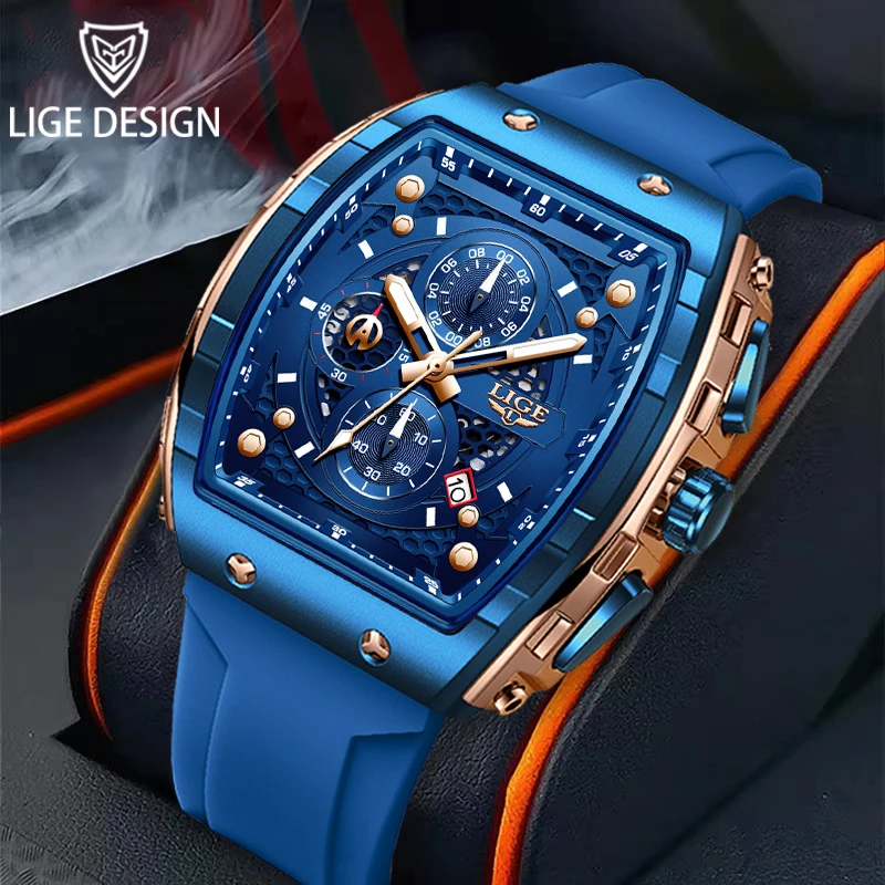 LIGE-Men-Watches-Top-Brand-Luxury-Square-Silicone-Watch-For-Men-Fashion ...