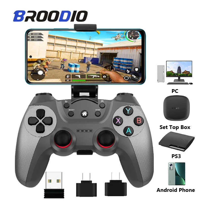 BROODIO 2.4Ghz Wireless Controller Gamepad For PS3 / PC / TV Box /Android Phone Gamepads ...