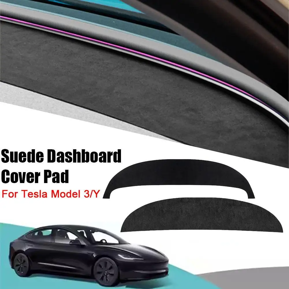 for Tesla 2024 Dashboard Cover Highland Flannel Dashboard Pad Dash Mat ...