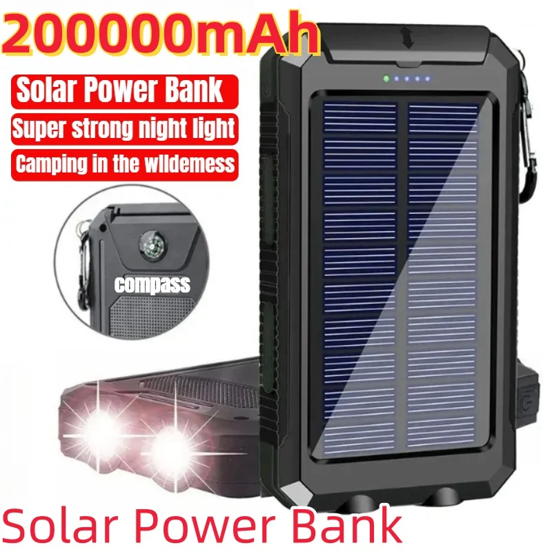 200000mAh-Spare-battery-Solar-Power-Bank-Outdoor-Portable-Charger ...