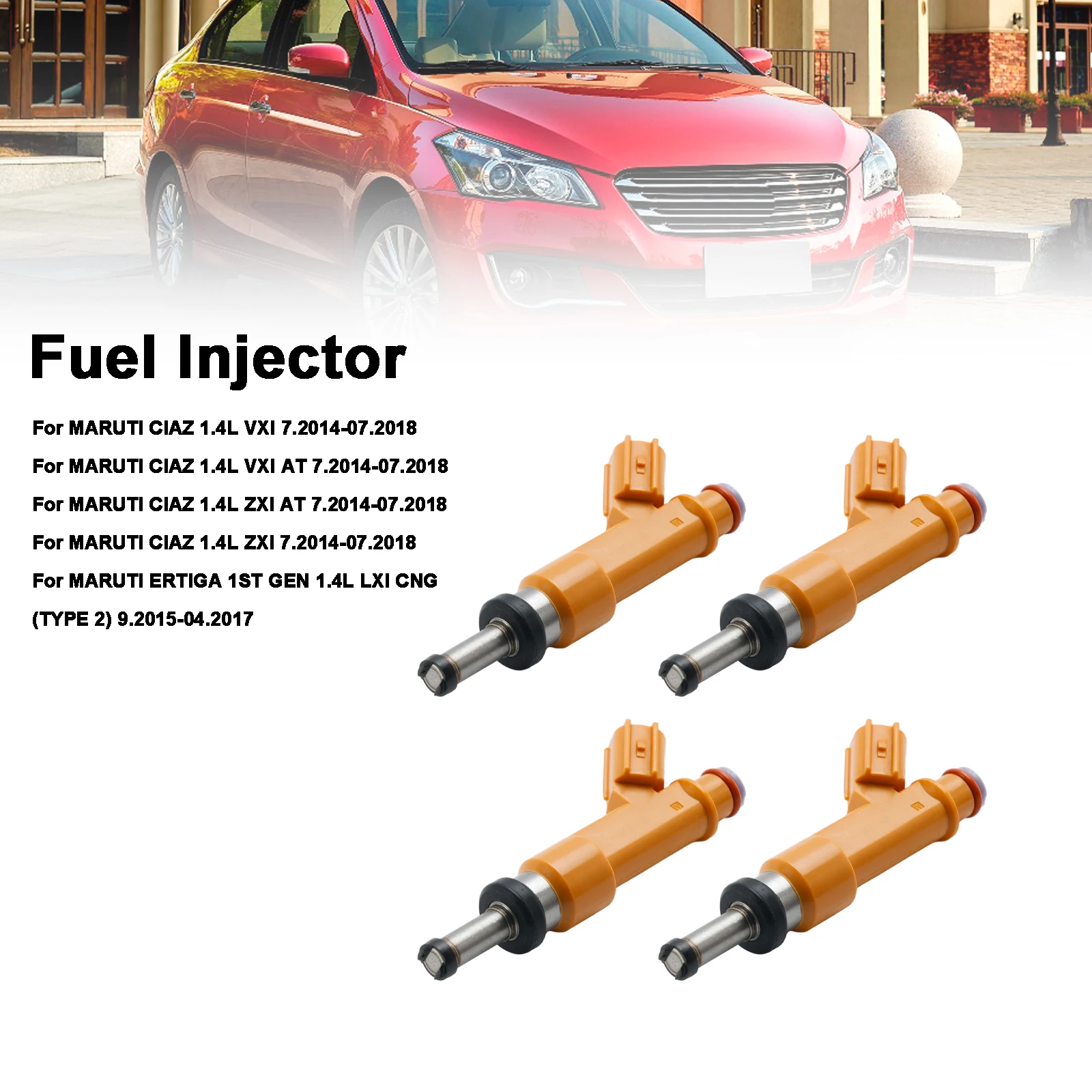 Artudatech 4PCS Fuel Injector 15710M83P00 Fit MARUTI CIAZ 1.4L ERTIGA ...