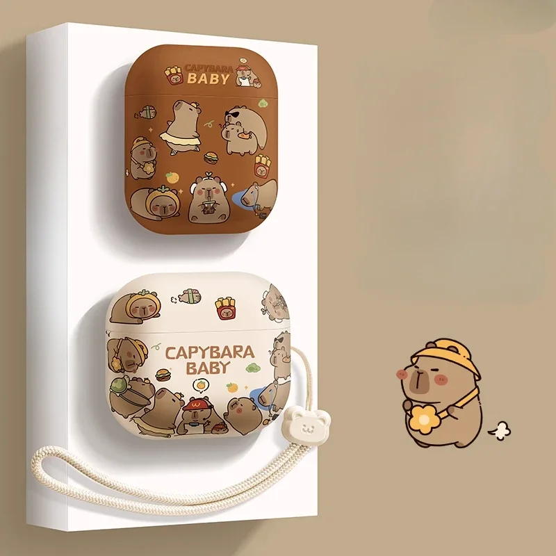 Kawaii Cute Cartoon Capybara Soft Silicone Protective Cover for Airpods ...