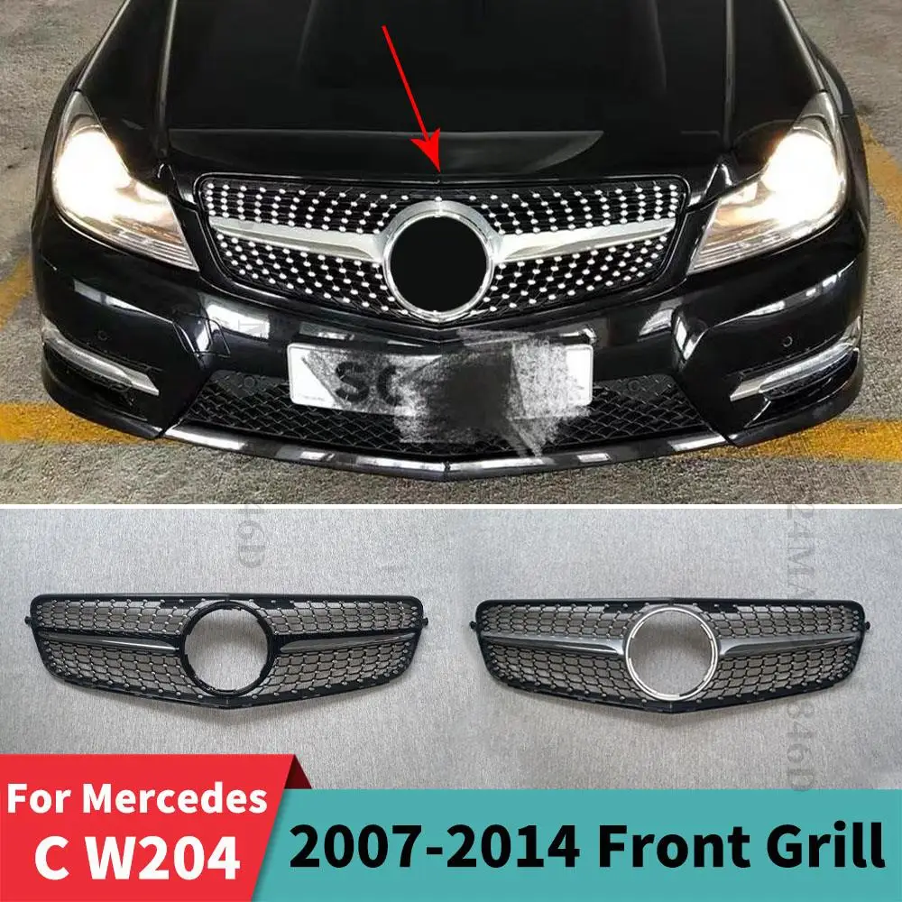 Front-Bumper-Inlet-Grille-Racing-Grill-Diamond-Style-For-Mercedes-Benz ...
