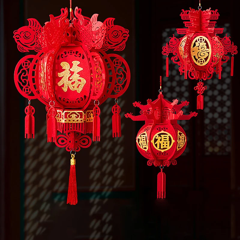 Traditional-Chinese-New-Year-Red-Lantern-Spring-Festival-Decoration-Non ...