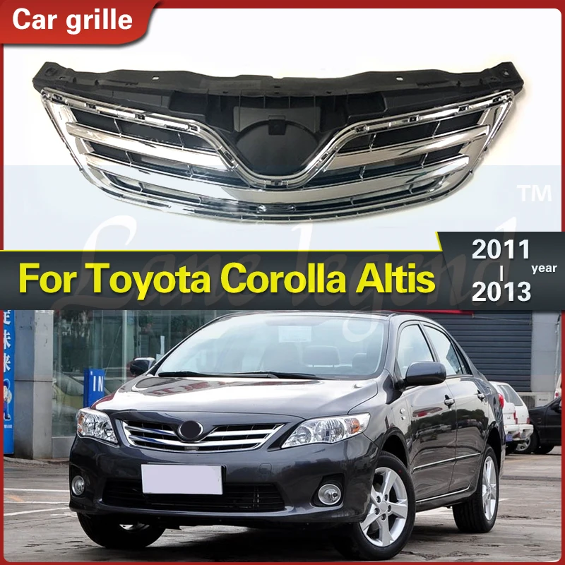 For Toyota Corolla Altis 2011 2012 2013 ABS Chrome Front Grille Around ...