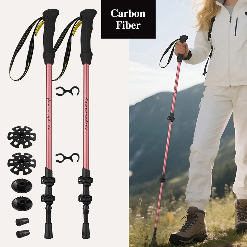 2 palos de senderismo de fibra de carbono - Bastones de trekking ...