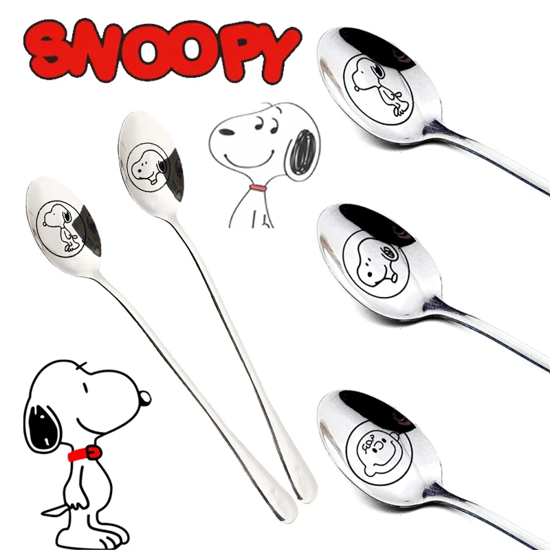 Snoopy Spoon 410 Stainless Steel Coffee Spoon Cartoon Dessert Cake ...