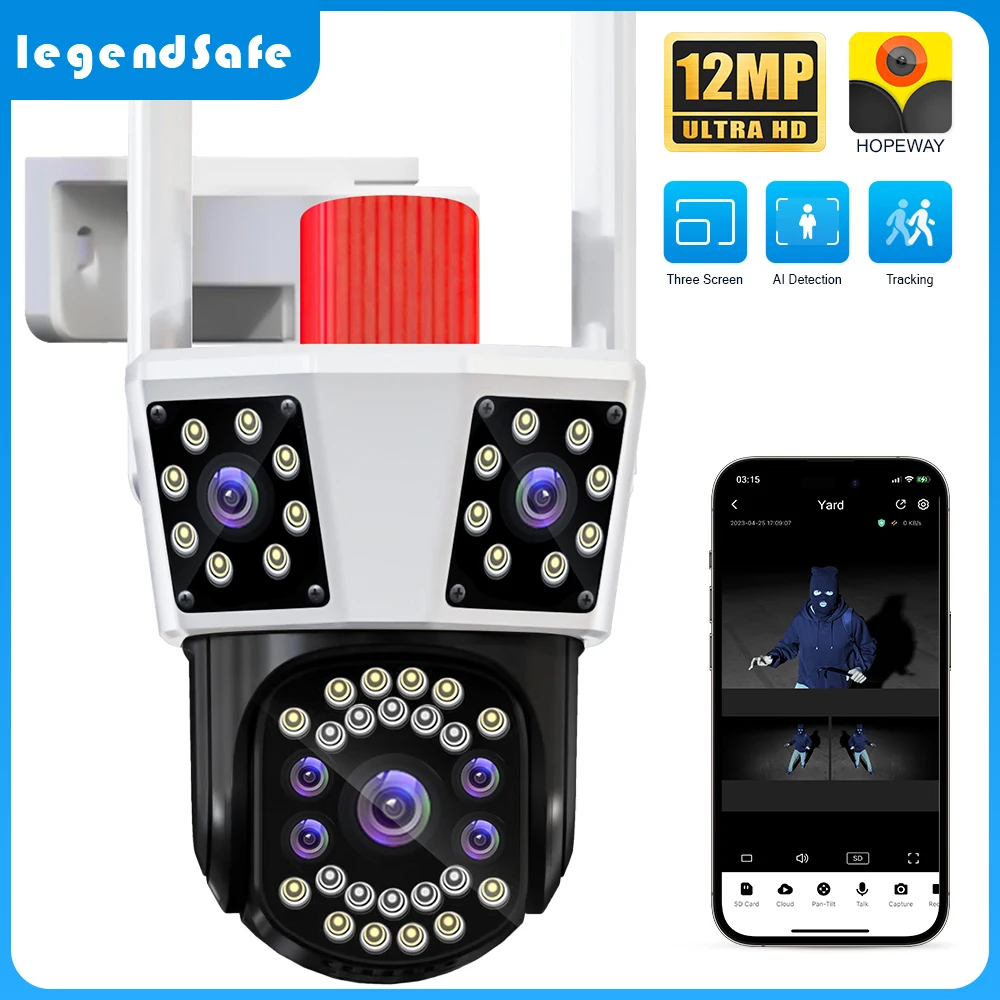 Legendsafe-WIFI-IP-HD-Outdoor-Waterproof-Camera-PTZ-8X-Zoom-Three-Lens ...