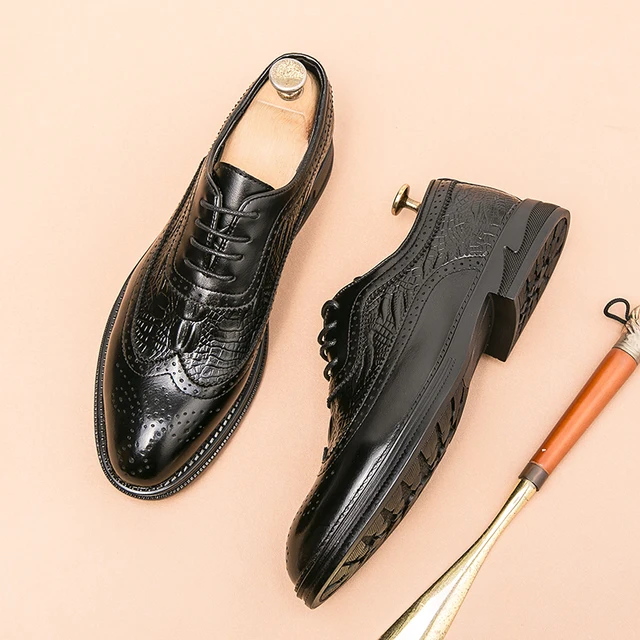 Luxury Men's Brogue Shoes Men SUIT Shoes Casual Formal Business leather ...