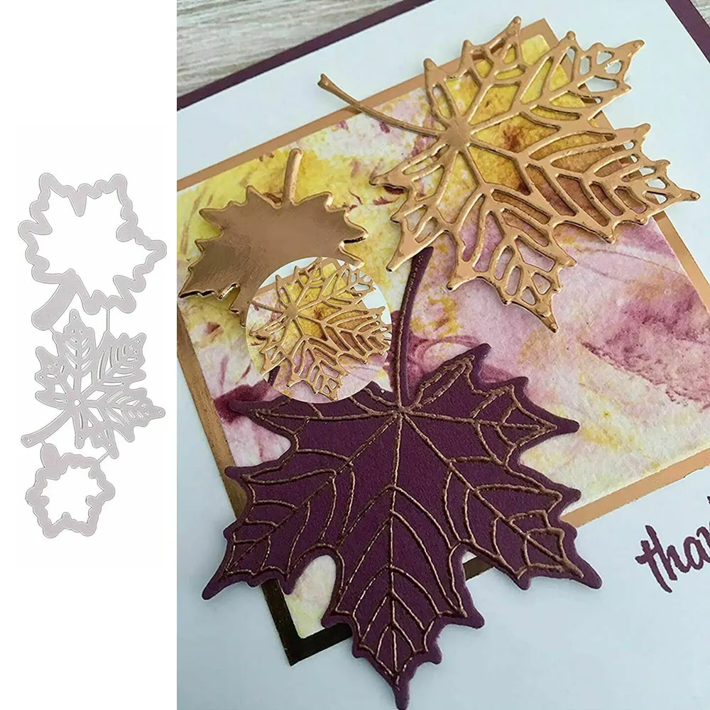 3Pcs/set Maple Leaf Metal Cutting Dies Scrapbooking for Paper Making ...