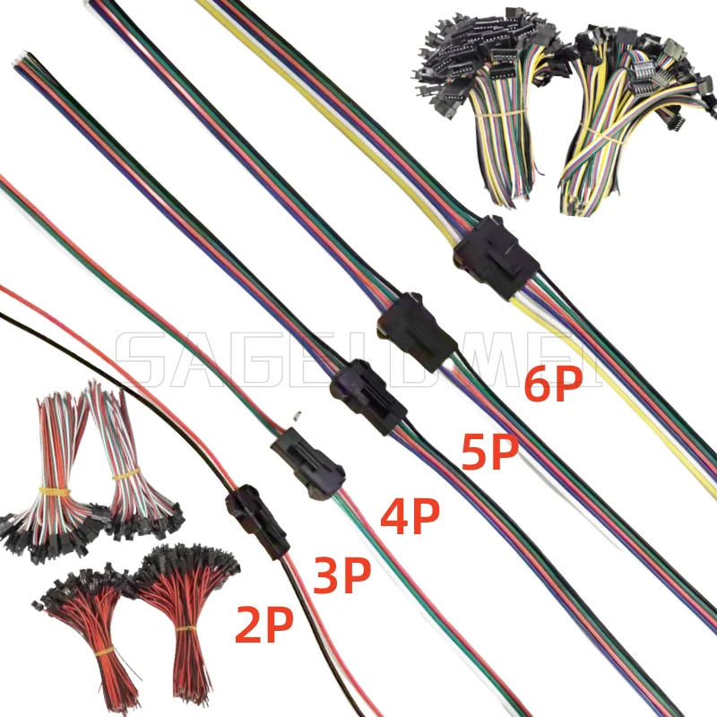 2Pin-3Pin-4Pin-5Pin-6Pin-Plug-Led-Connector-Male-female-SM-JST ...