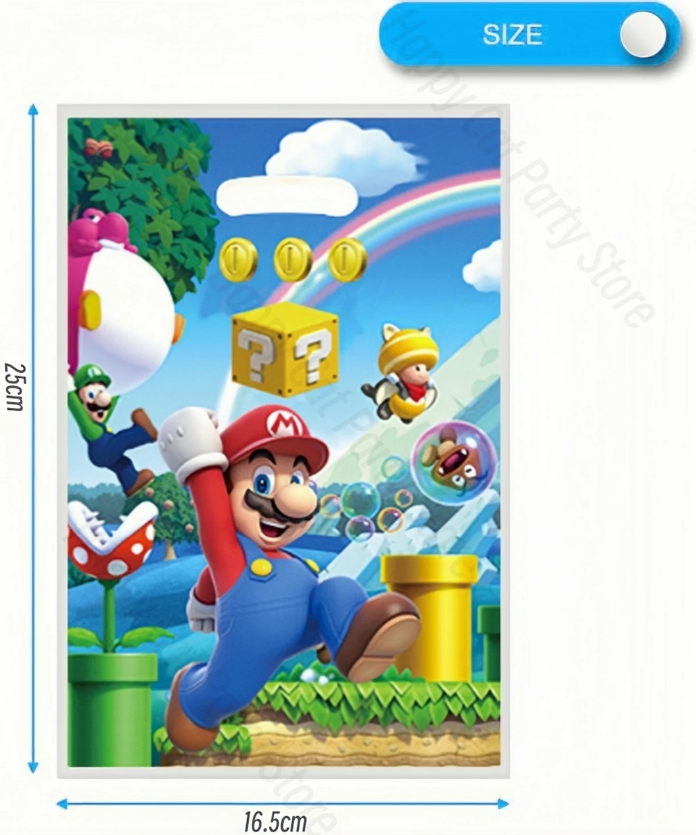 Bolsas de regalo de Super Mario, decoración de cumpleaños, paquete de ...