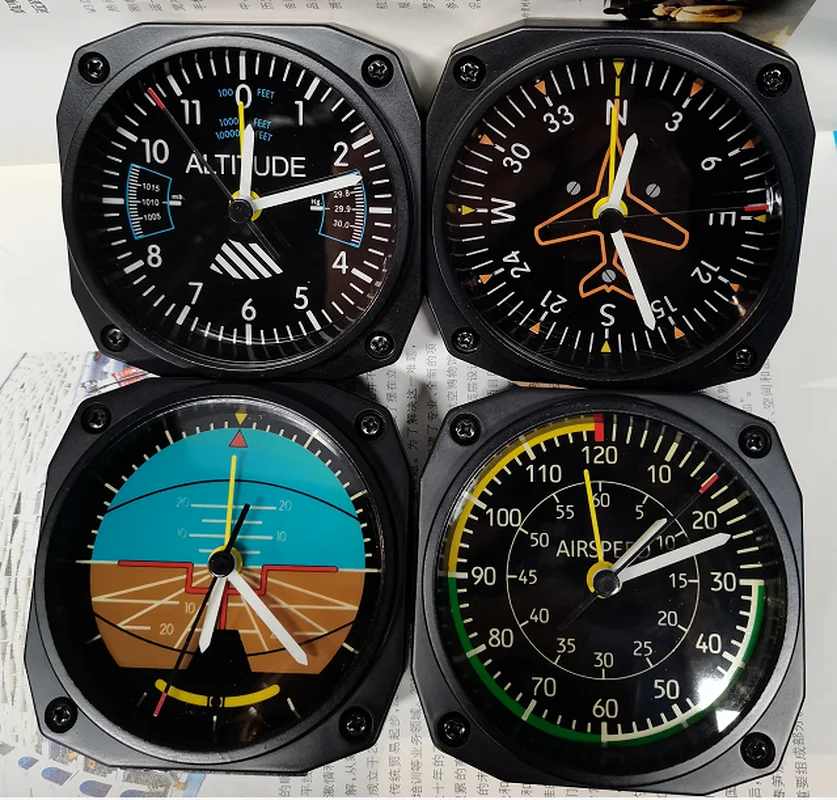 Aircraft Simulation Instrument Airspeed Meter Alarm Clock Altimeter ...