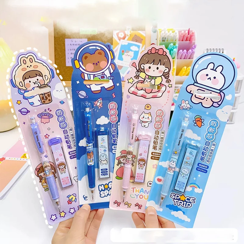 Kawaii Cartoon Mechanical Pencils with Refills Cute Automatic Pencils ...